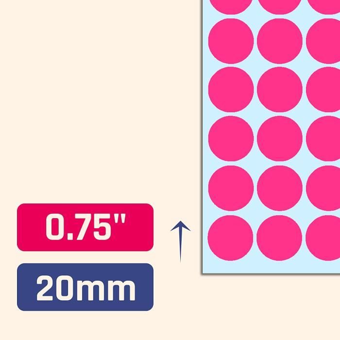 2000 Pieces, 20mm Gommettes Autocollantes Rondes Cercle - 10 Couleurs ...