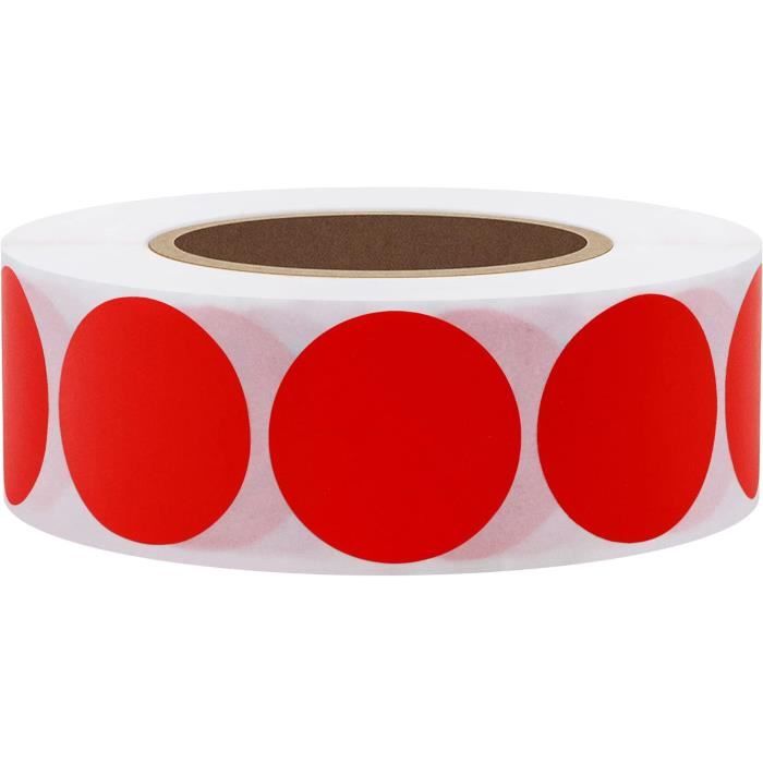 Hybsk - Rouleau de 1 000 gommettes adhésives rondes 25 mm en papier ...