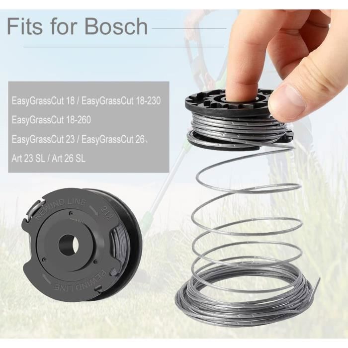 Bobine Fil Pour BOSCH EasyGrassCut 18 23 26 - BOSCH - F016800569 / F16800385 - 4 Paquets de Fil ...