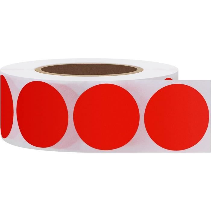 Hybsk - Rouleau de 1 000 gommettes adhésives rondes 25 mm en papier ...