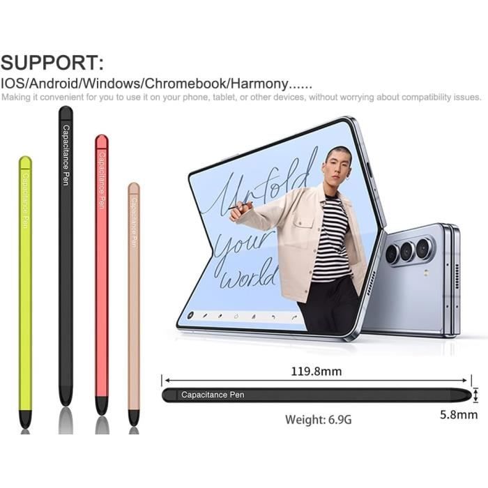 Fold5 Stylets Pour Samsung Galaxy Z Fold5, Stylos Pour Z Fold 5-Samsung Tab A9+-Pad, Samsung S ...
