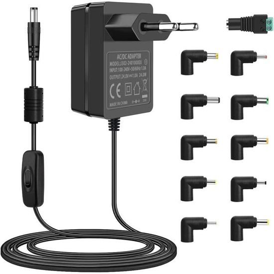 Alimentation 24v DC 1a, Fiche UE 5,5-2,1 Mm, avec Interrupteur ...