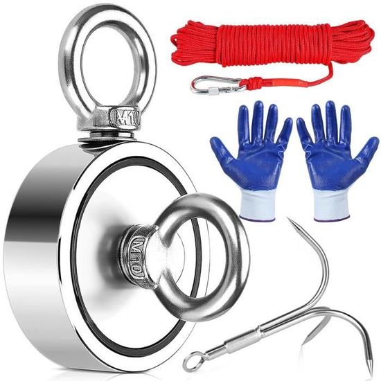 Peche Aimant, N52 Double Faces Aimant Néodyme Puissant Diamètre 75Mm ...