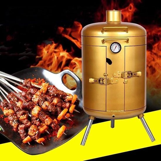 Grand Barbecue au Charbon de Bois avec 2 grilles, Ventilation réglable ...