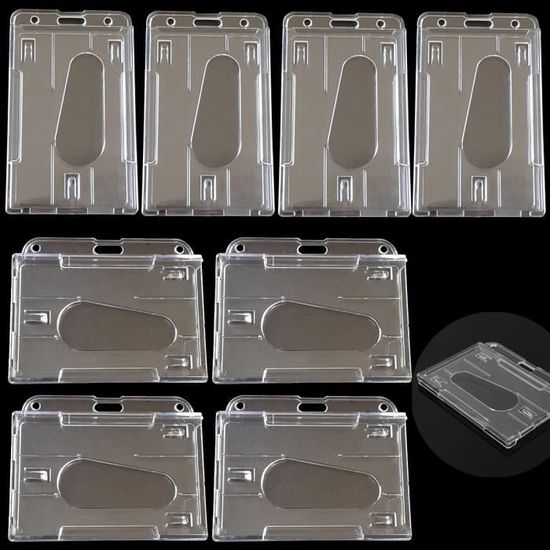 20PCS Porte-badge Carte Plastique Transparent Porte-cartes Vertical et ...