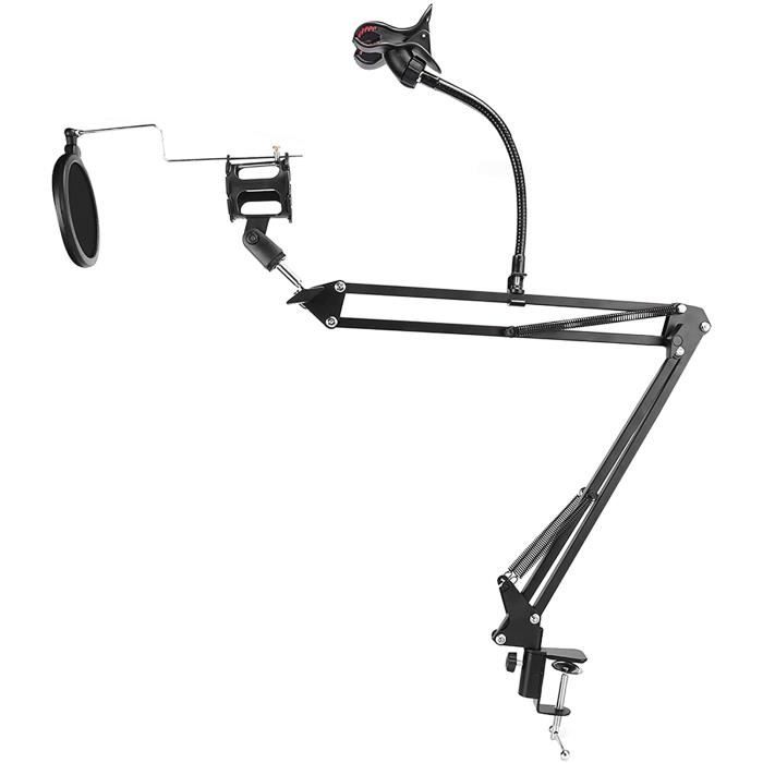 Support de microphone, support de micro de bureau support de micro de ...