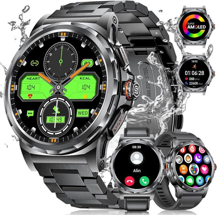 Montre Connectée Homme Avec Appel Bluetooth Et Assistant Vocal, 3 ...
