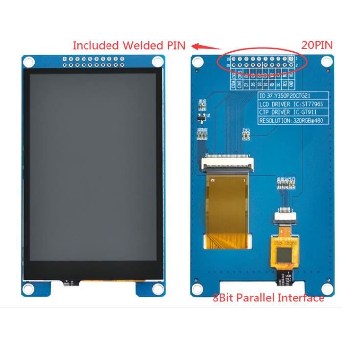 Carte de 20 pin avec broche - Écran tactile capacitif LCD TFT 3.5 ...