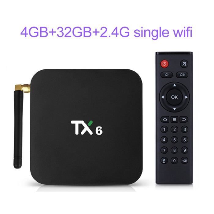 4G 32G - Boîtier Tv Tx6 Allwinner H6, Android 9.0, Wifi 5.8 Ghz, Quad Core, Usb 3.0, Bt4.2, 4k ...