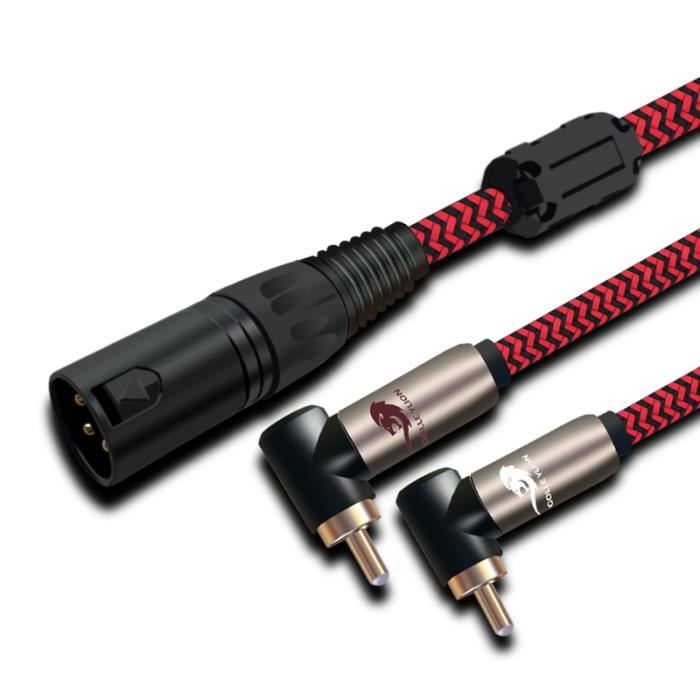 Type L rouge - 5m - Câble Audio hi fi Audiophile XLR vers 2 RCA, double ...