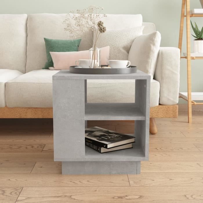 Akozon Table basse Gris béton 40x40x43 cm Bois d'ingénierie ...