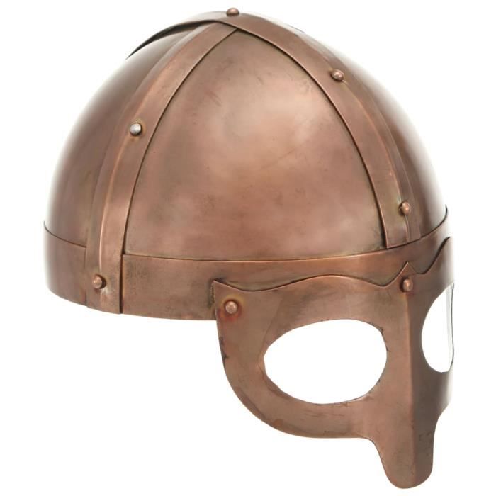 LAY-Casque de chevalier médiéval romain pour GN Cuivre Acier 23 x 21 x ...
