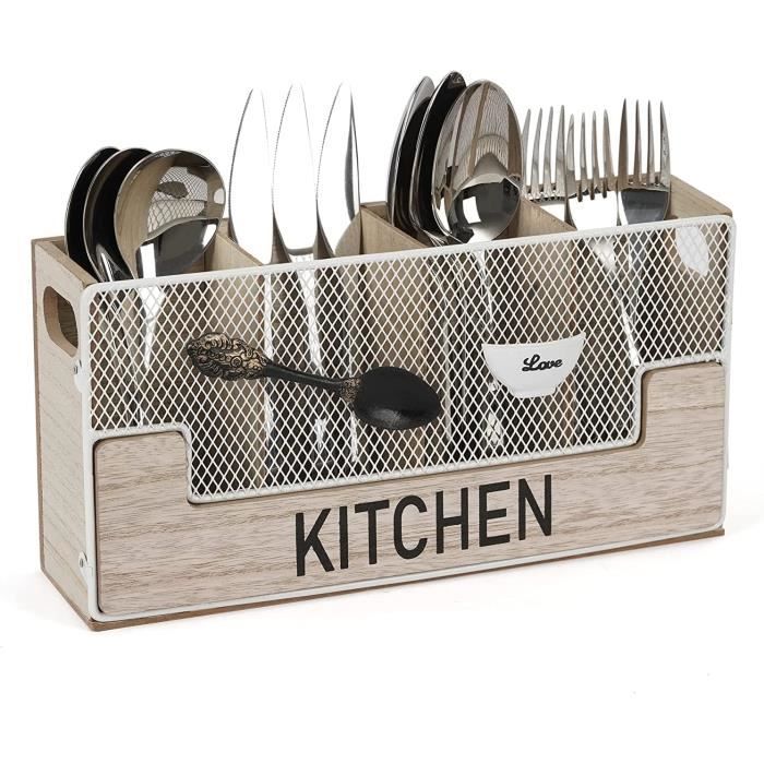 Range-Couverts Debout - Porte-Couverts À 4 Compartiments Pour Table ...