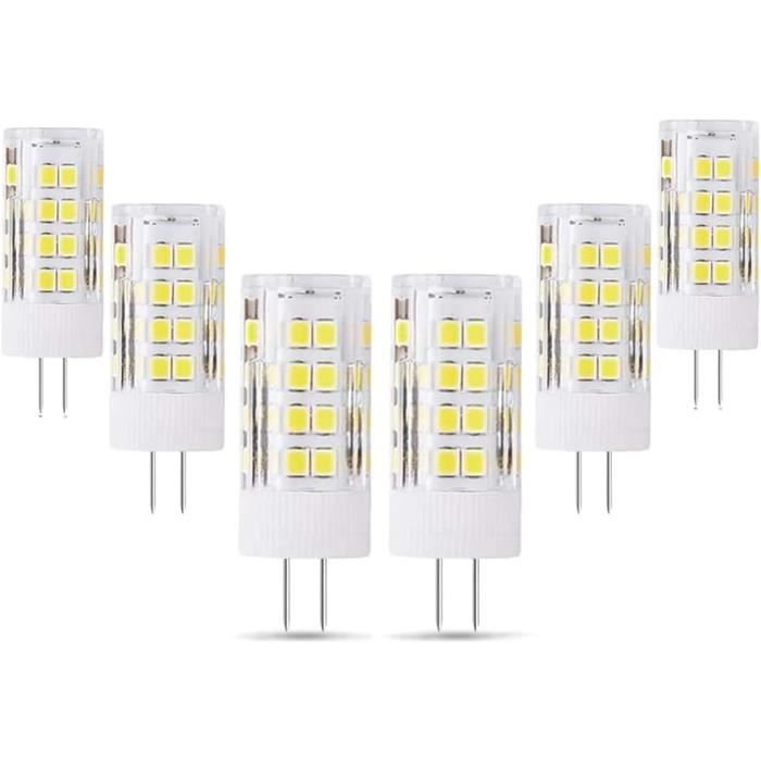 Lot De 6 Ampoules Led G4 Ac-Dc 12V, 5W, 500 Lumens, Blanc Froid 6000K ...