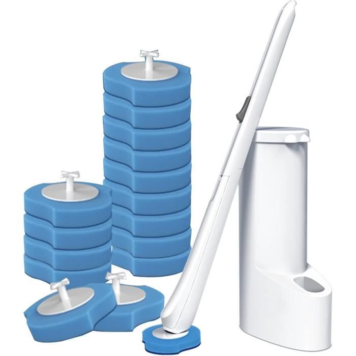 Brosse De Toilette Jetable Avec 16 Têtes De Rechange Pour Brosse Wc ...