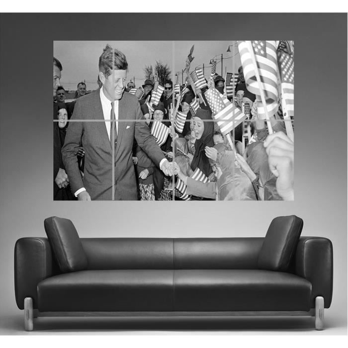 John Kennedy JFK VINTAGE Art Poster Grand format A0 - Cdiscount Maison