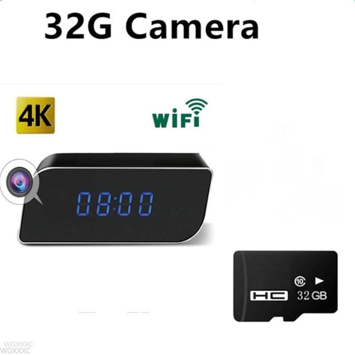 Caméra miniature,Caméra espion ip Wifi avec horloge et détection de ...
