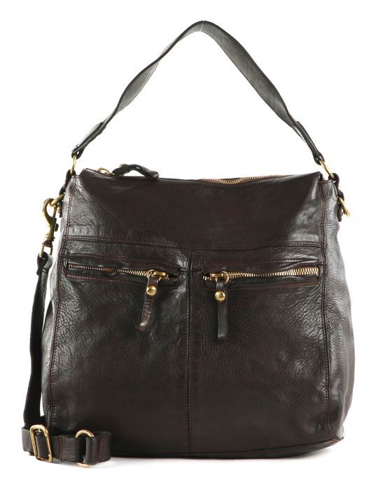 CAMPOMAGGI Sac à épaule brun foncé en cuir pour femme - Shoulder Bag ...