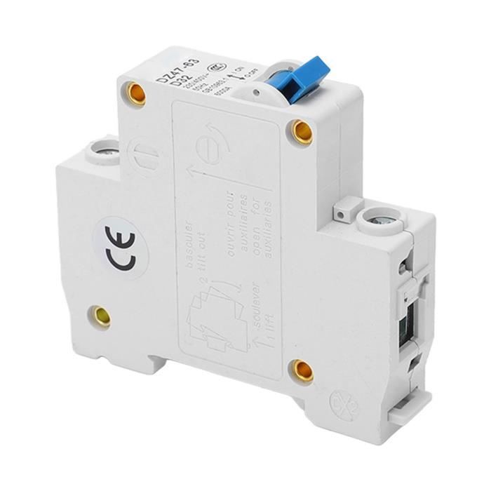 Disjoncteur miniature - CIKONIELF - DZ47LE-63 D32 - PA66 ignifuge - 32A - 6kA capacité de ...