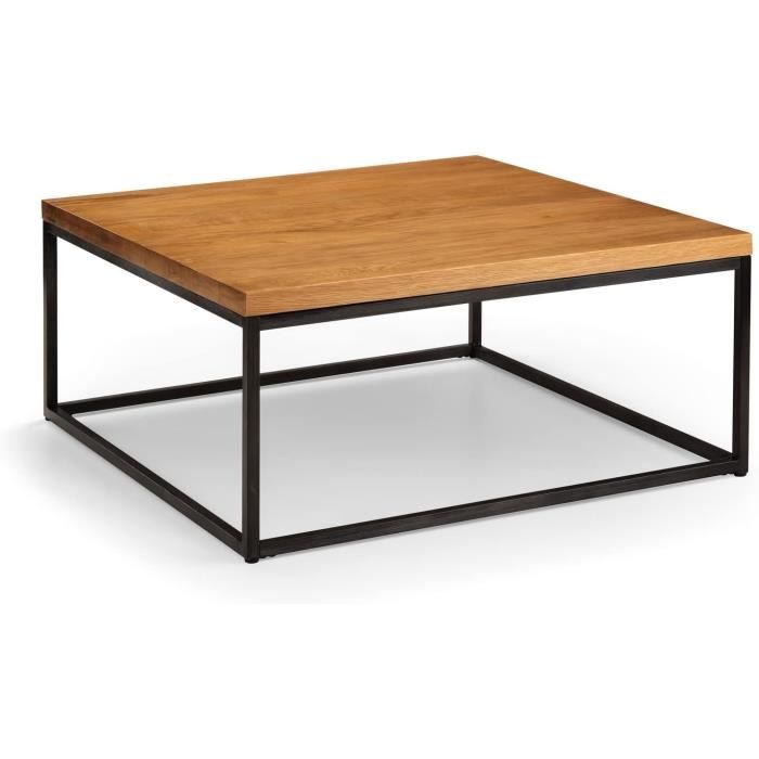 Julian Bowen Table Basse Carrée Brooklyn Chêne 90x90 cm - Cdiscount Maison