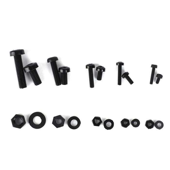 SALALIS-écrou en nylon 270 pièces-bote M2-M2.5-M3-M4-M5 Kit d'assortiment de rondelles d'écrous ...