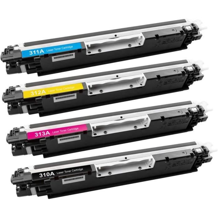 Pack 4 Toners Compatible Avec Ce310A,Ce311A,Ce312A,Ce313A Pour Hp Color ...