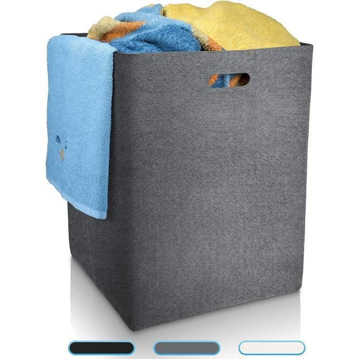 Panier à linge gris XXL élégant en feutre de qualité supérieure - Grand panier à linge[S388 ...