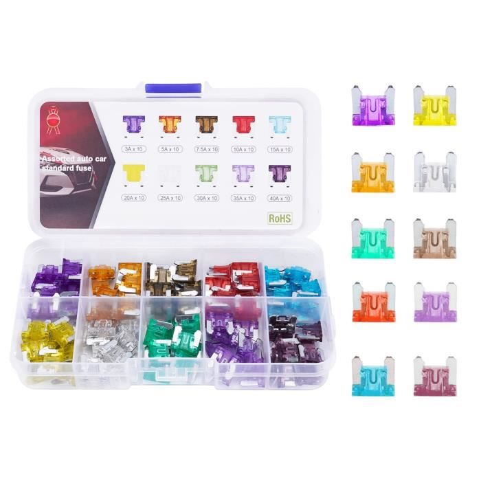 100Pcs Fusible Voiture Set - Fusibles Automobile Micro (3A 5A 7.5A 10A ...