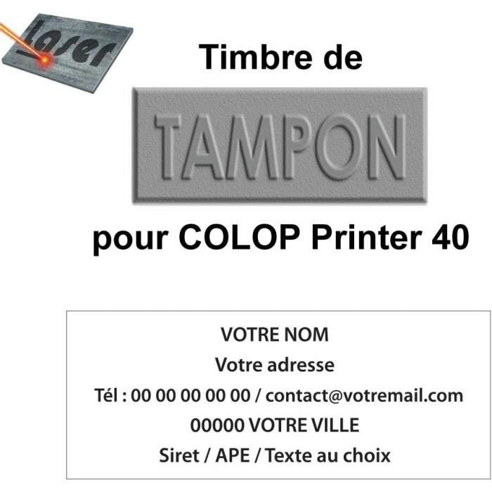 Empreinte Timbre caoutchouc pour tampon personnalisé Colop Printer ...