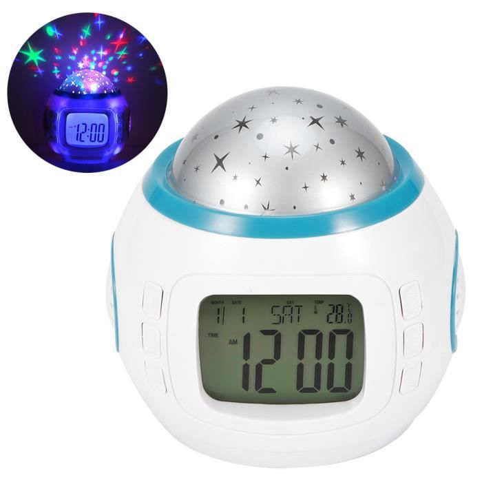 TMISHION Réveil veilleuse Réveil Musical LED de Projecteur de Ciel ...
