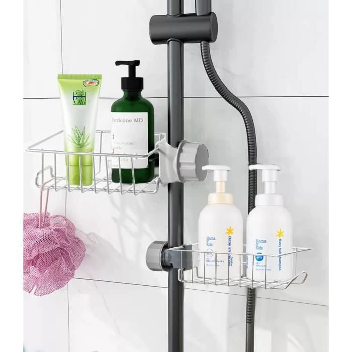Lot De 2 Etagère Douche,Ajustable Serviteur Inox,Étagère Sans Perçage ...