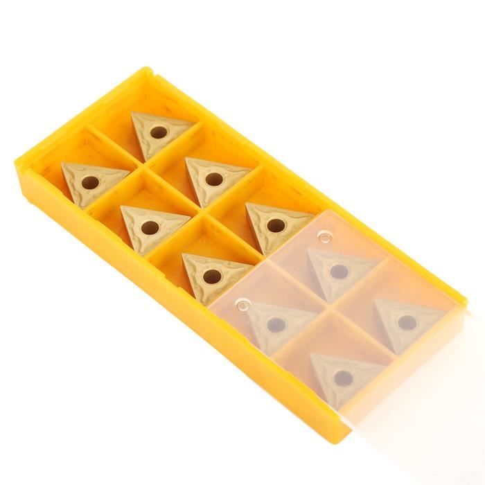 VBESTLIFE Insertion CNC T9125 10 pièces d'insert CNC triangulaire Double face pour la semi ...
