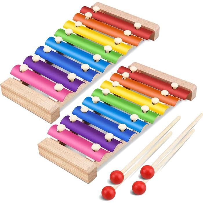 Xylophone jouet - ZGEER - octave en bois - 8 barres de couleur - pour ...