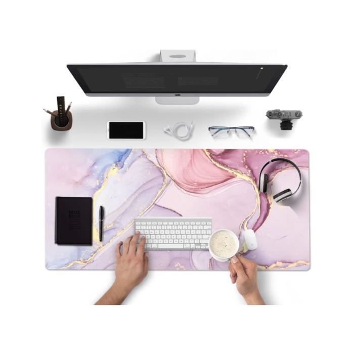 Sous-main Bureau en cuir PU, 90 x 40cm double côté Tapis de bureau ...