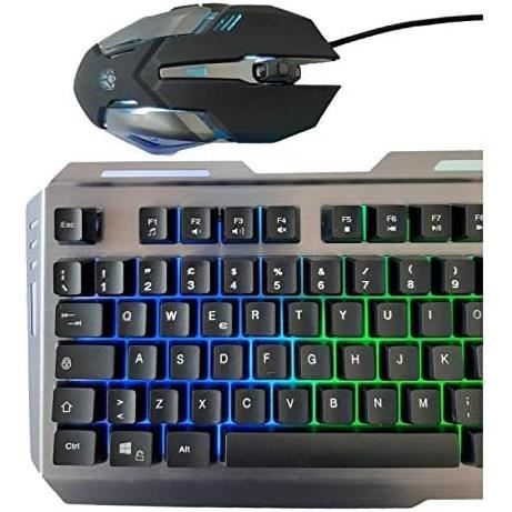 Kit Clavier Et Souris Gaming Km-G1 En Métal Rgb Et Aluminium Rétro ...