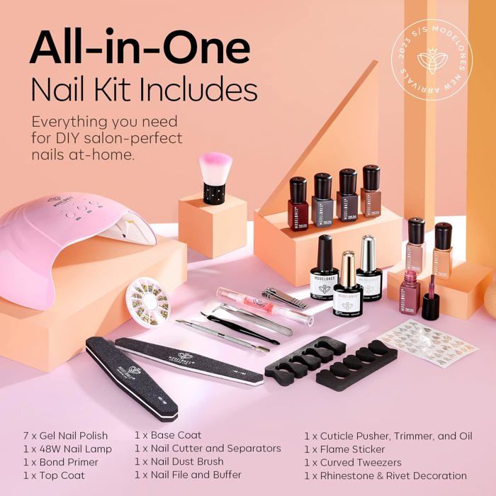 Kit Complet Manucure Semi Permanent Lampe UV 48W avec 22 Accessoires, 7 ...
