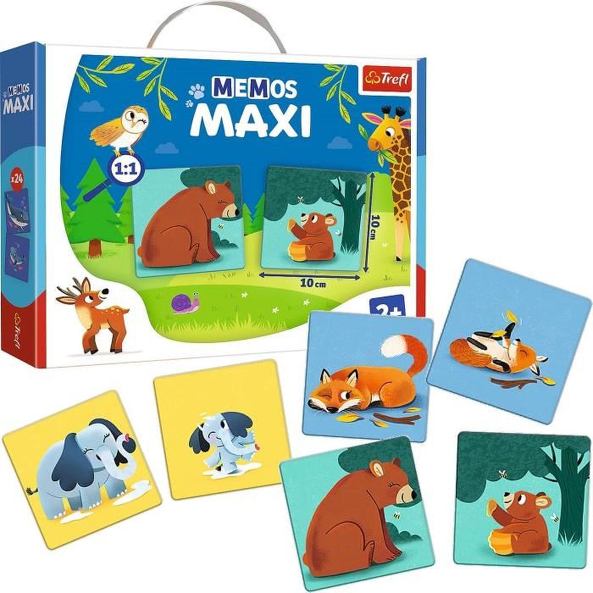 Jeu de mémoire pour bébé - TREFL - Memos Maxi Animaux et leurs enfants ...