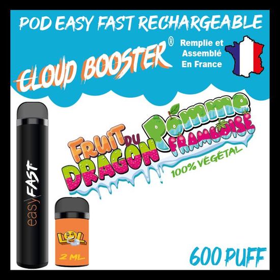 Puff rechargeable à cartouche - e-liquide Fruit Du Dragon -Pomme ...
