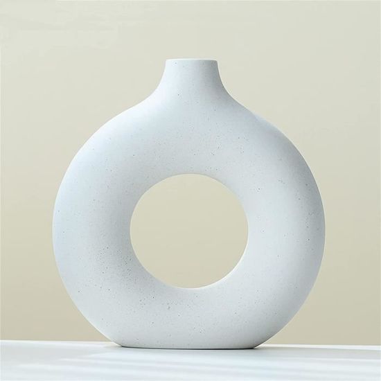 Vase en céramique pour herbe de la pampa, vase en forme de donut ...