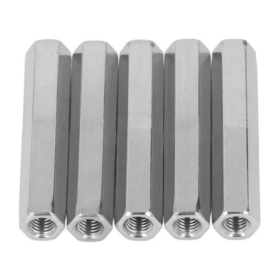 HURRISE Écrous d'accouplement de tige 5 pièces écrou d'accouplement hexagonal M8x1.25 75mm ...