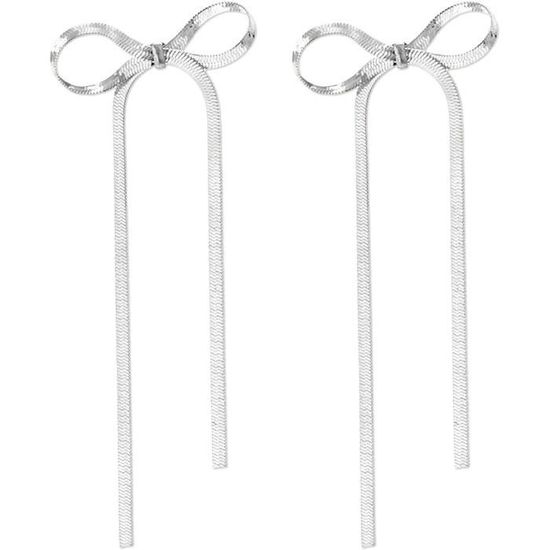 Boucles D'Oreilles Avec Nœud Pour Femme - Bijou Pour Femme - Pompon ...