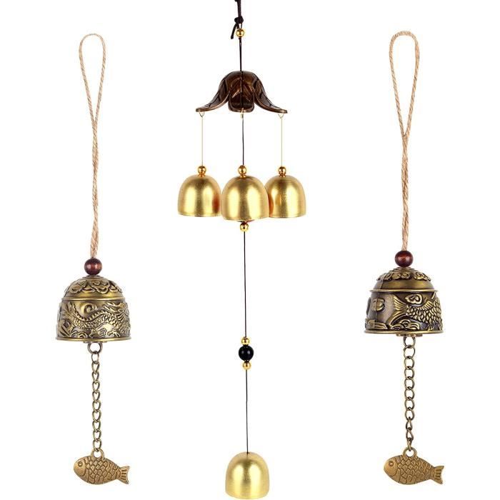 Lot de 3 carillons Feng Shui en métal - Carillons à éoliens ...