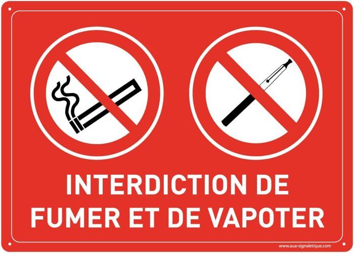 Panneau Signalétique en PVC Rigide et Compacte 1.5 mm. (170 x 121 mm, Interdiction De Fumer Et ...