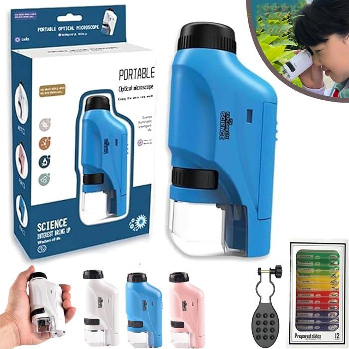 Little Marvin Microscope portable avec lumière LED pour enfants de 8 à ...