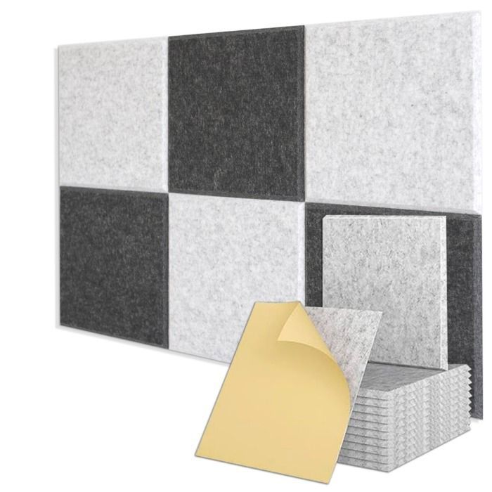 Mousse Acoustique Adhesive pour la Décoration 12 Pièces Haute Densité ...