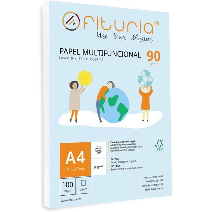 Ramette de papier A4 - EDILIQ - 90g - 100 feuilles - Blanc ...