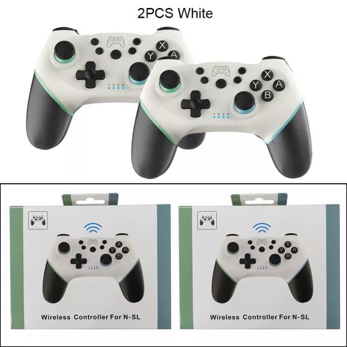 2pc blanc avec boîte - Manette Switch, Manette sans Fil pour Nintendo ...