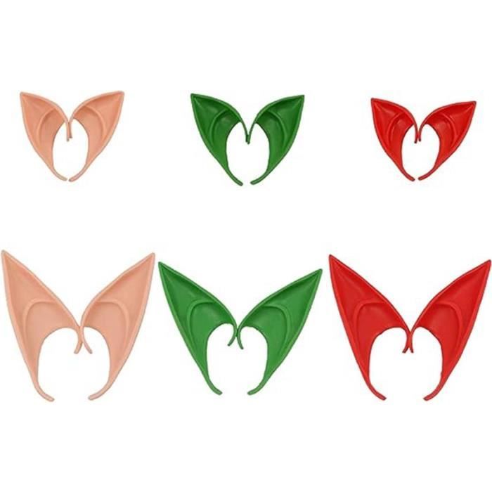 6 Paires Oreille Elfe Femme en Latex, Oreilles Elfe de Fée Cosplay ...