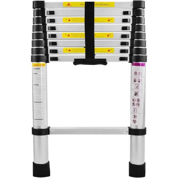 Échelle Télescopique 2,6M, Escabeau Télescopique en Alluminium ...