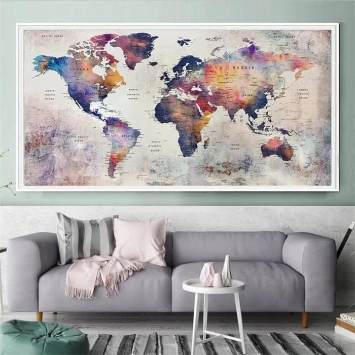 Broderie Diamant Kit Complet Carte Du Monde,5D Diamond Painting Grand ...